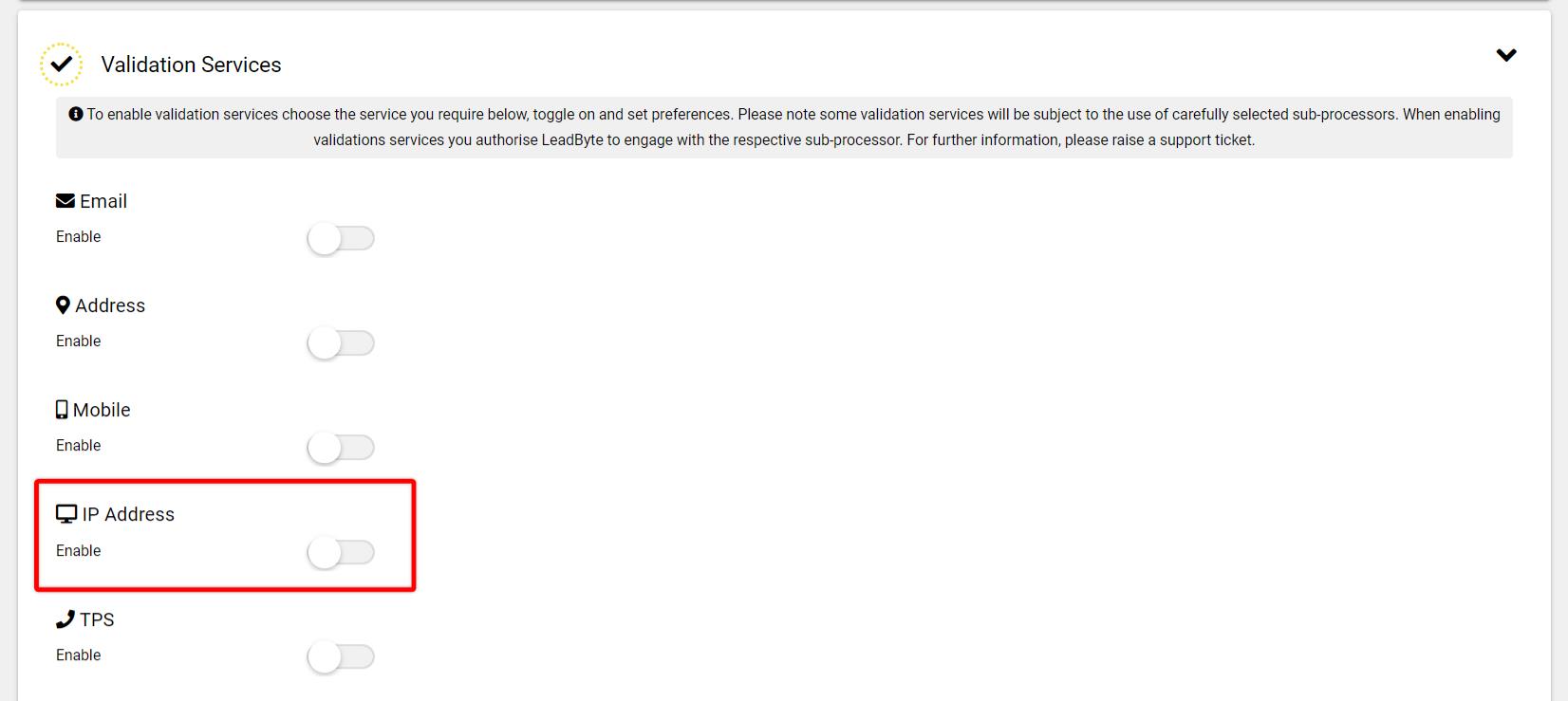 IP Address Validation – LeadByte Support