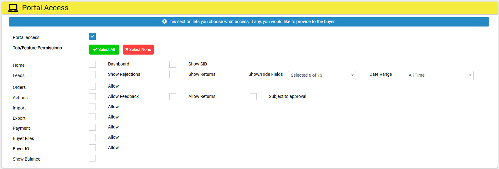 Buyer Portal Features and Permissions – LeadByte Support